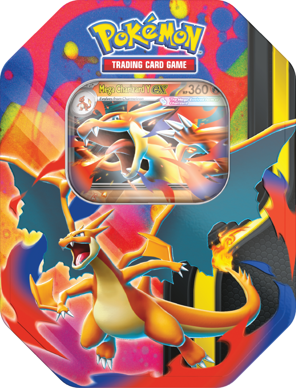 Pokémon TCG: Mega Charizard Tin - Mega Charizard X ex + Y ex Mr. Puggy ...