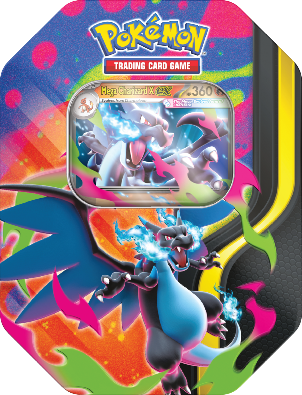 Pokémon TCG: Mega Charizard Tin - Mega Charizard X ex + Y ex Mr. Puggy ...